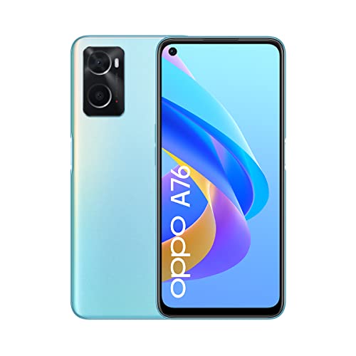 OPPO A76 Dual-Sim 128GB ROM + 4GB RAM (GSM only | No CDMA) Factory Unlocked 4G/LTE Smartphone (Glowing Blue) - International Version