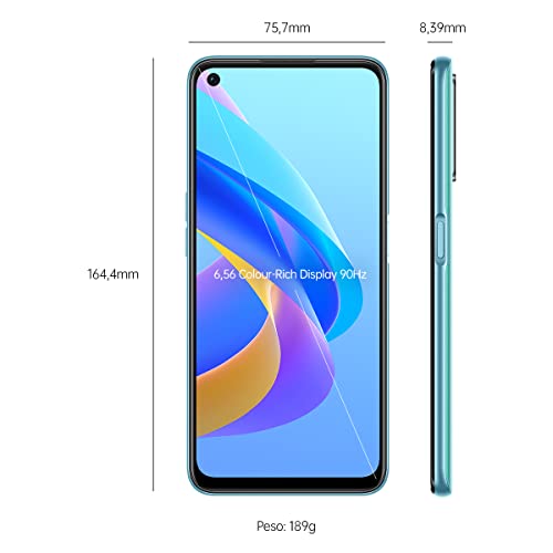 OPPO A76 Dual-Sim 128GB ROM + 4GB RAM (GSM only | No CDMA) Factory Unlocked 4G/LTE Smartphone (Glowing Blue) - International Version