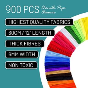 Pipe Cleaners- 1000 Pc. Pipe Cleaner 10 Assorted Colors Chenille Stems, Pipe Cleaners Craft, Fuzzy Sticks Great Craft Supplies DIY Art & Craft Projects| 6mm x12 inch