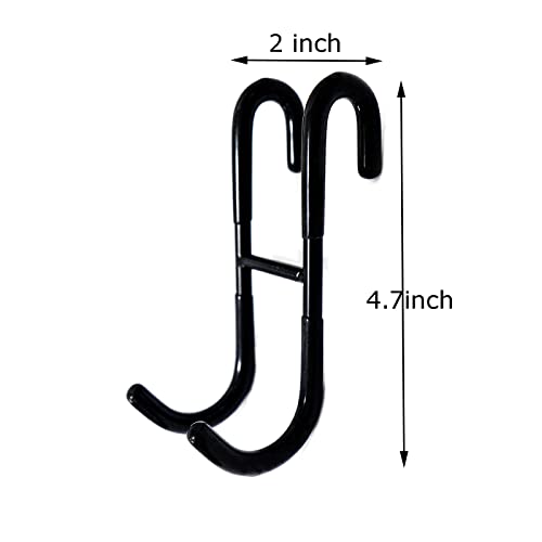 CYGGYUU 2 Pack,Stainless Steel Towel Hooks,Black Shower Hook,Bathroom Robe Hooks for Frameless Glass Door,Shower Squeegee Hooks,Loofah Hook,Wall Hook