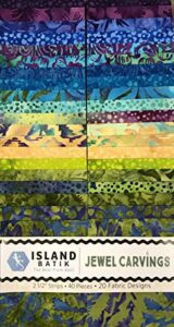 island batik jewel carvings, 2.5" strips, multi