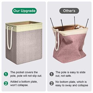 Laundry Basket,2-Pack Collapsible Linen Laundry Hampers,Tall Laundry Baskets,Dirty Clothes Hamper Laundry Organizer with Handles Laundry Bins for Bathroom Bedroom Dorm Toy Storage-brown