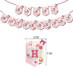 Meetall 41pcs Mother’s Day Decoration Set Happy Mother’s Day Banner Best Mum Ever Mum I Love You Balloons and Cake Toppers Creative Gift and Idea All in Party Supplies.