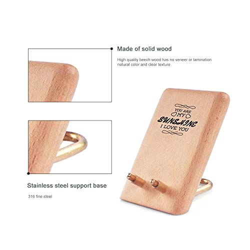 You are My Sunshine Wooden Mobile Phone Holder, Convenient Charging Cell Phone Stand, Beech Portable Desktop Smartphone Stand. Wooden Ipad Stand. Sister Gift, Birthday Gift, Couple Gift. (1PCS)