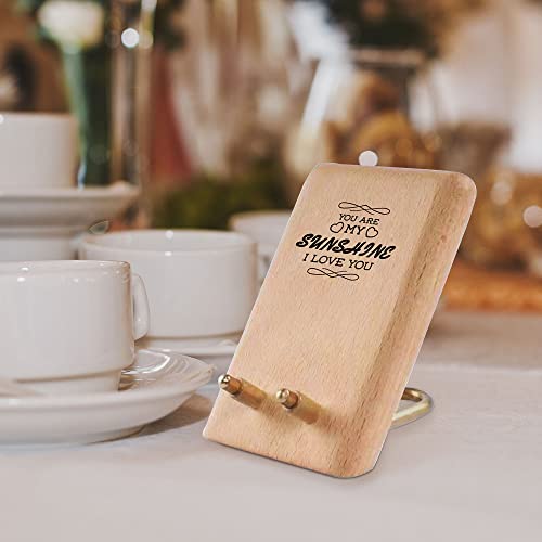 You are My Sunshine Wooden Mobile Phone Holder, Convenient Charging Cell Phone Stand, Beech Portable Desktop Smartphone Stand. Wooden Ipad Stand. Sister Gift, Birthday Gift, Couple Gift. (1PCS)