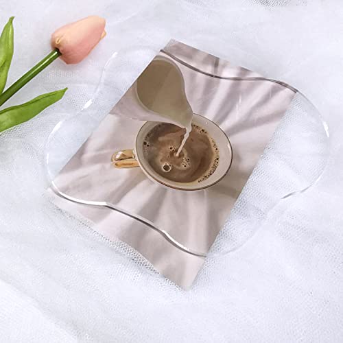 Acrylic Irregular Coaster, Creative Decorative Plate Coaster Mug Pad Coffee Cup Coaster Dining Table Ornaments Shooting Props (Transparent)