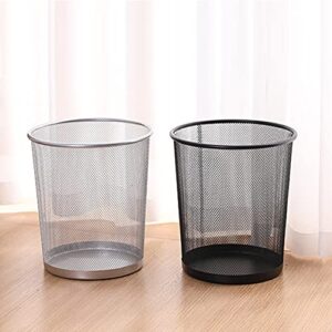 Household Metal mesh Trash can Office Round Trash can Household Trash Basket Kitchen Storage Bucket