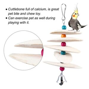 balacoo Bird Cuttlebone Chew Toy- 2pcs Cockatiels Cuttlebones, Hanging Cuttlebone for, Natural Cuddle Bone for Birds Cockatiels All Parrots Lovebirds Small Conures Parakeets