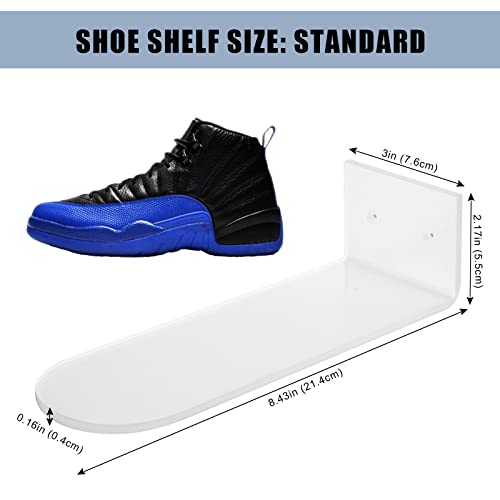 Floating Shoe Display (Wall Mount) for Displaying Shoes,12 Clear Sneaker Shelves to Display and Showcase Your Top Collection Shoes,Shoe Wall Shelf,Hypebeast Room Decor,Shoe Organizer(Set of 12)