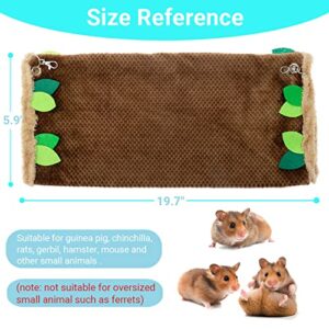 Guinea Pig Tunnel Hammock - Soft Fleece Rat Hammock Hideout for Hamster Ferret Chinchilla Hedgehog Squirrel Small Animals - Swing Pet Hammock House Habitat Cage Accessories for Playing Sleeping