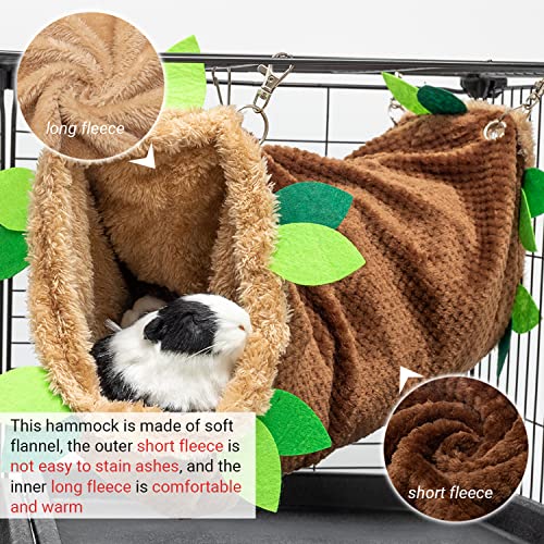 Guinea Pig Tunnel Hammock - Soft Fleece Rat Hammock Hideout for Hamster Ferret Chinchilla Hedgehog Squirrel Small Animals - Swing Pet Hammock House Habitat Cage Accessories for Playing Sleeping