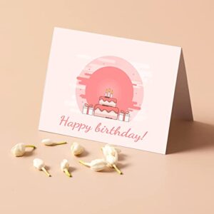 Feelfine 32 Pack Birthday Cards, 4.2x5.5 Inches Birthday Cards Bulk, Blank Birthday Card with Envelopes and Stickers for Women Men and Kids