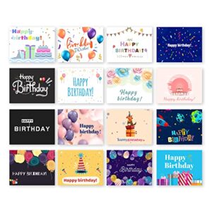 Feelfine 32 Pack Birthday Cards, 4.2x5.5 Inches Birthday Cards Bulk, Blank Birthday Card with Envelopes and Stickers for Women Men and Kids