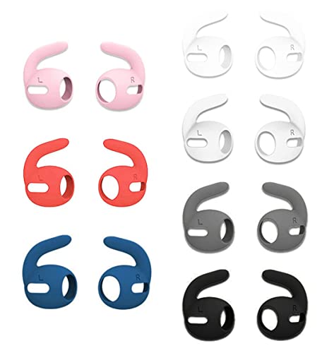 ALXCD Sport Eartips Hook Compatible with AirPods 3 Earbuds 3rd Gen 2021, Anti Slip Anti Lost Silicone Earbuds Covers Ear Hook Tips Earhooks, Compatible with AirPods 3, 7 Pairs 7 Colors