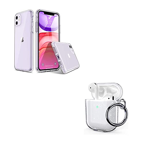 ULAK Clear Phone Case iPhone 11 + Clear Glitter Case for AirPods 2nd 1st Generation