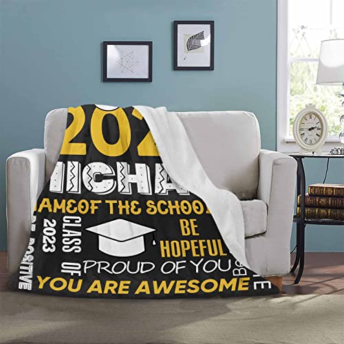 InterestPrint Personalized Blanket Graduation, College Graduate, High School Class of 2023 for Graduating Blanket Throws