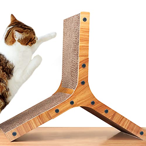 AGYM Cat Scratcher Pad, Cardboard Cat Scratcher for Indoor Cats and Kitten, Vertical Cat Scratch Pad Board, Stable and Easy for Cats to Scratch, Protect Your Furniture