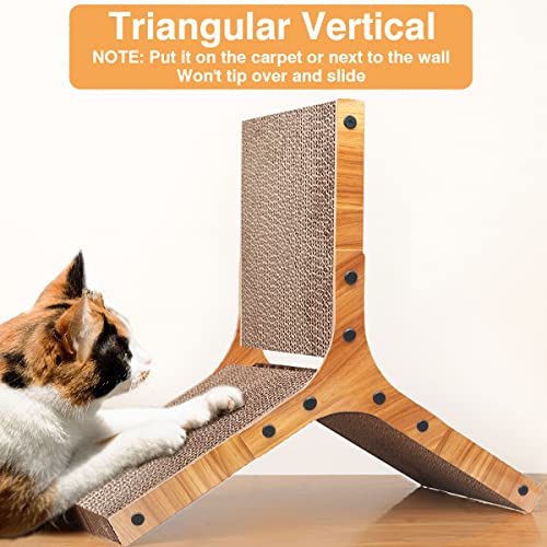 AGYM Cat Scratcher Pad, Cardboard Cat Scratcher for Indoor Cats and Kitten, Vertical Cat Scratch Pad Board, Stable and Easy for Cats to Scratch, Protect Your Furniture