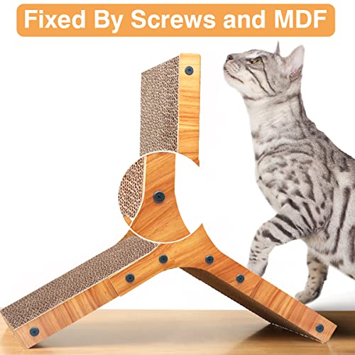 AGYM Cat Scratcher Pad, Cardboard Cat Scratcher for Indoor Cats and Kitten, Vertical Cat Scratch Pad Board, Stable and Easy for Cats to Scratch, Protect Your Furniture