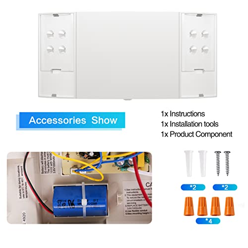 Spectsun 6 Pack LED Emergency Lighting with Battery Backup - Two Square Heads White Commercial Emergency Lights -UL Listed-AC 120/277V-Hardwired Emergency Exit Light Fixtures for Business/Home