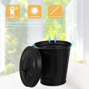 POPETPOP Small Trash Can, Mini Wastebasket with Lid Desk Organizer Storage Bin Pen Holder Desktop Trash Bin Storage Box