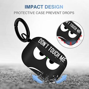 Youtec for Airpods Pro Case, Don't Touch Me for Airpods Pro Cover with Keychain/Lanyard Soft Cute Shockproof Cover for Women Men Compatible with for Airpods Pro 2019 Charging Case -Black