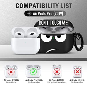 Youtec for Airpods Pro Case, Don't Touch Me for Airpods Pro Cover with Keychain/Lanyard Soft Cute Shockproof Cover for Women Men Compatible with for Airpods Pro 2019 Charging Case -Black