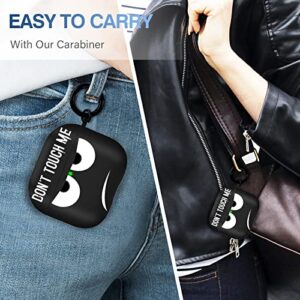 Youtec for Airpods 3 Case 2021, Don't Touch Me for Airpods Cover with Keychain/Lanyard Soft Cute Shockproof Cover for Women Men Compatible with for Airpods 3 Charging Case -Black