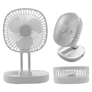 foldaway desk fan,portable rotation fan 7 inch height adjustable table fan rechargeable fan ultra lightweight portable fan with 3 speed & for outdoor camping travel, home, office, kitchen