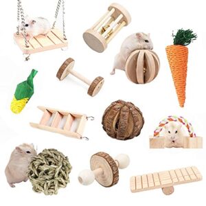 bipily hamster chew toys 12 pack natural wooden pet toy small pets teeth care