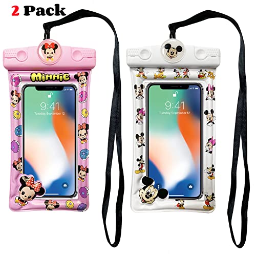 Waterproof Case Catoon Mini Mouse,Waterproof Phone Pouch Compatible for iPhone 13 12 11 Pro Max XS Max XR X 8 7 6S Samsung Galaxy s10 S22 S21 S20 Google Up to 7.8", IPX8 Cellphone Dry Bag Blue