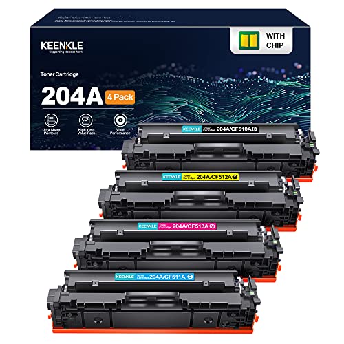 KEENKLE Compatible Toner Cartridge Replacement for HP 204A HP204A CF510A CF511A CF512A CF513A Compatible with Laserjet Pro MFP M154 M154a M154nw M180n M180nw M181 M181fw Printers(4 Pack)