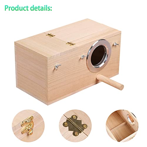 kathson Parrot Nest Box,Parakeet Nesting Boxes,Pet Bird Mating Breeding Wood House with Feeding Spoon 4 Toys Balls for Lovebirds Budgerigar Canary Cockatiel Small Birds (6 PCS)