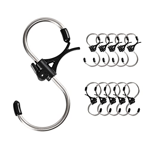 GEZIDEA S Hooks Stainless Steel Heavy Duty S Hooks Anti Drop for Kitchen,Work Shop,Bathroom,Garden,Wardrobe,Office,Perfect Rack Hooks,Big,10Pieces