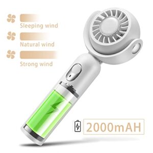 UltraTac Portable Necklace Mini Fan, Powerful Handheld Fan, USB-C Rechargeable Hands-free Personal Fan, Battery Powered Desk Fan, 3 Speeds for Kids Girls Woman Home Office Outdoor Travel Camping