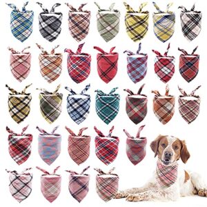 jpgdn 100pcs/pack small dog bandana bulk 24.4*17.3in pet bandanas pack kerchief washable triangle bibs head scarves scarfs random pattern for boys and girls medium cat doggy puppies grooming costume