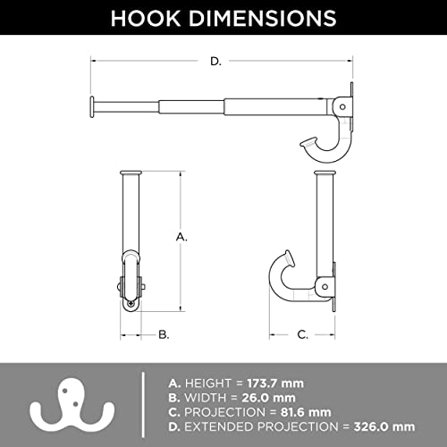 Franklin Brass Matte Black Oval Extend-a-Hook