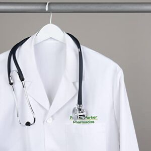 Personalized Embroidered Lab Coat for Women & Men - 12 Thread Colors, 7 Sizes - 3 Pockets & Long Sleeve - Women, Medium, White