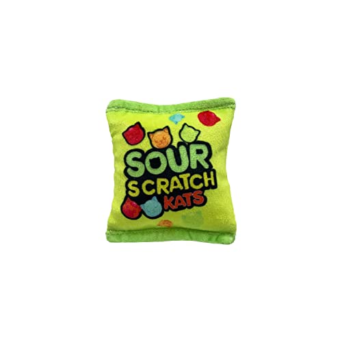 Huxley & Kent Cat Toy | Sour Scratch Kats | Snack Attack Strong Catnip Filled Cat Toy | Soft Plush Kitty Toy with Catnip and Crinkle | Kittybelles