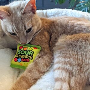 Huxley & Kent Cat Toy | Sour Scratch Kats | Snack Attack Strong Catnip Filled Cat Toy | Soft Plush Kitty Toy with Catnip and Crinkle | Kittybelles