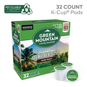 Green Mountain Coffee Roasters Sumatra Reserve Coffee, Keurig Single-Serve K-Cup pods, Dark Roast, 32 Count