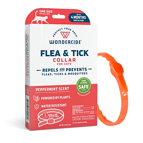 Wondercide - Flea and Tick Cat Collar - Flea, Tick, and Mosquito Repellent, Prevention for Cats - with Natural Essential Oils - Pet and Family Safe - Up to 4 Months Protection