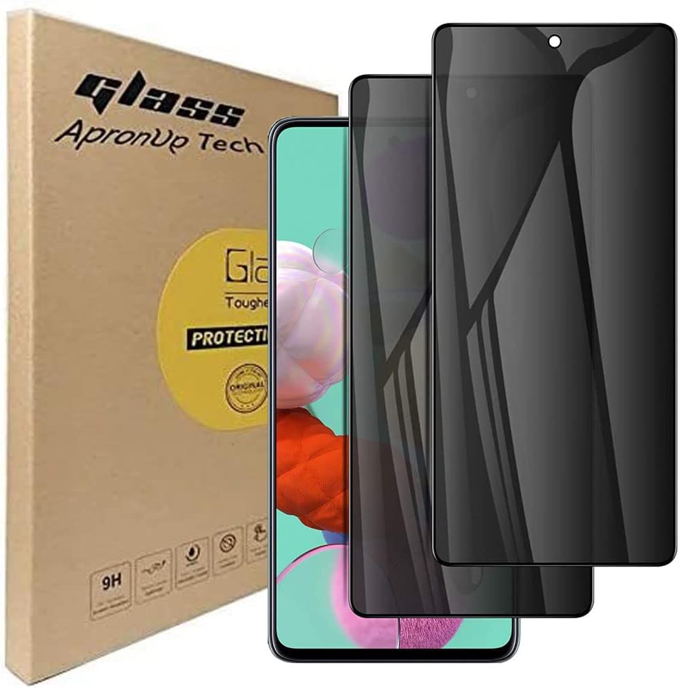 [2-Pack] Tempered Glass Privacy Screen Protector for Samsung Galaxy A53/ A52 / A51 /S20 FE, Anti-Spy 9H Protector Film for Galaxy A53 5G A52(4G/5G) A51 S20 FE 6.5", Case Friendly Easy Install - Black