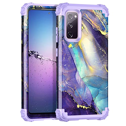 Rancase for Galaxy S20 FE 5G Case,Three Layer Heavy Duty Shockproof Protection Hard Plastic Bumper +Soft Silicone Rubber Protective Case for Samsung Galaxy S20 FE 5G,Purple