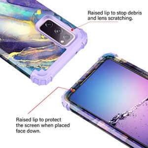 Rancase for Galaxy S20 FE 5G Case,Three Layer Heavy Duty Shockproof Protection Hard Plastic Bumper +Soft Silicone Rubber Protective Case for Samsung Galaxy S20 FE 5G,Purple