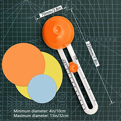 Circle Cutter, Circular Paper Cutter Circle Paper Trimmer Rotary Cutter Craft Supplies, Round Cutting Knife Cards Cutters (Orange)