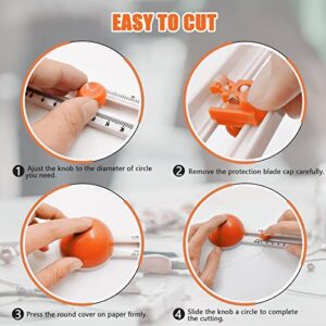 Circle Cutter, Circular Paper Cutter Circle Paper Trimmer Rotary Cutter Craft Supplies, Round Cutting Knife Cards Cutters (Orange)