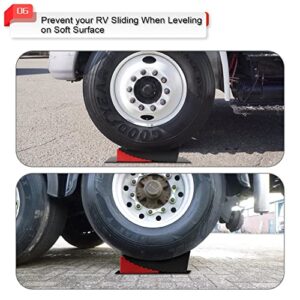 RVGIVE Camper Leveler 2 Pack, RV Leveling System for Travel Trailer Up to 35,000 lbs, with 2 Levelers, 2 Chocks, 2 Mats, Carrying Bag, Faster & Easier Camper Leveling Than RV Leveling Blocks