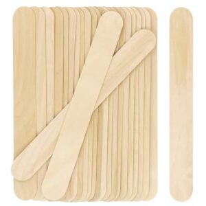 wisyok 8'' jumbo craft sticks, 60pcs extra large natural premium wood, ice cream sticks, jumbo sticks, large tongue depressors, plant labels, hair removal and waxing supplies, crafting