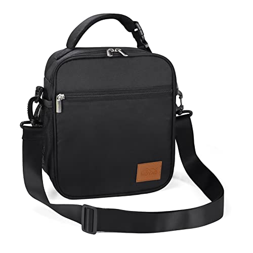 Moyad Lunch Box for Men Women - Reusable Slim Lunch Bag with Shoulder Strap Insulated Lunchbox Loncheras Para Hombres - Black